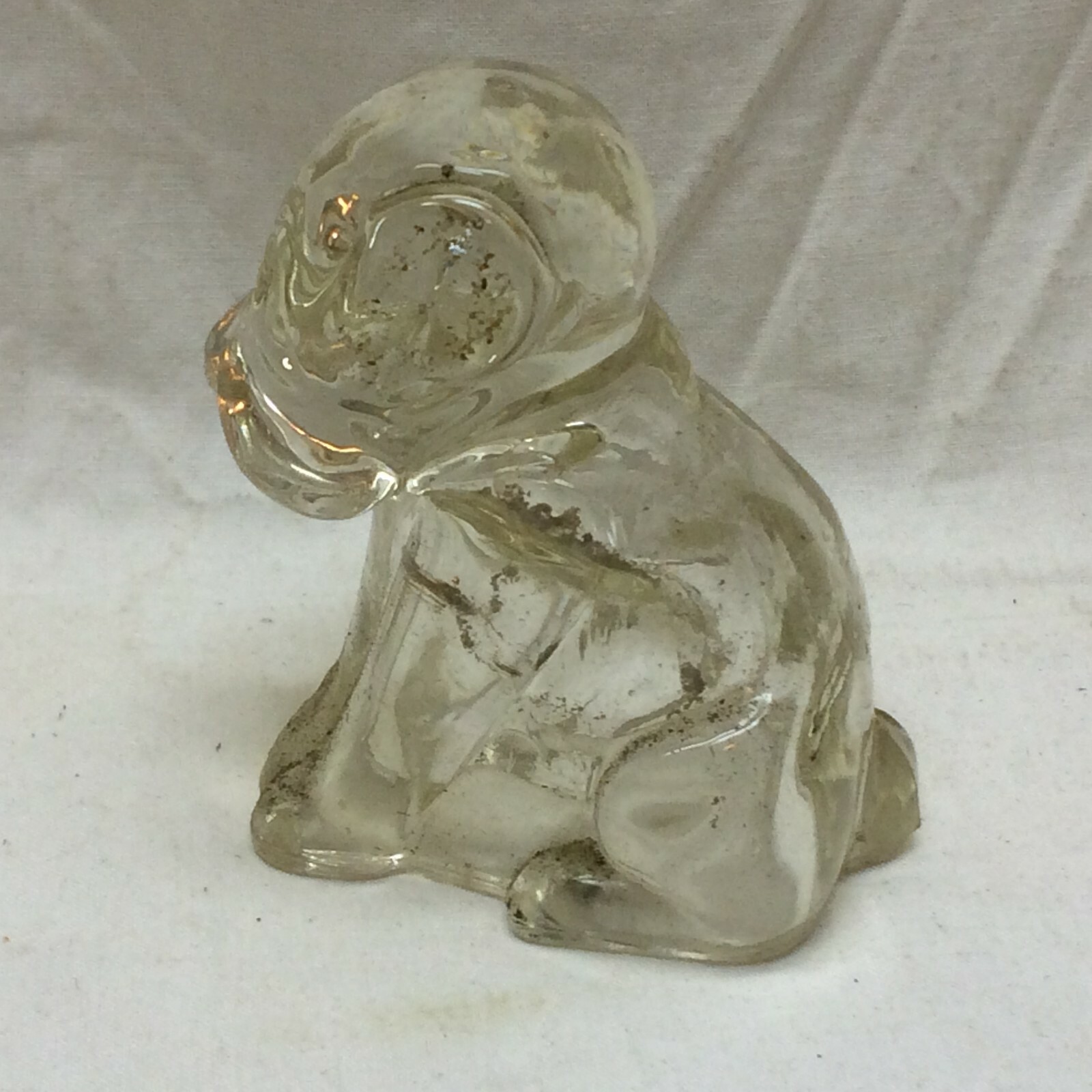 Clear Glass Dog Figurine | eBay