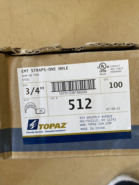 LOT OF (100) ONE HOLE STEEL BX STRAPS ( FOR 14/2 TO 10/3 BX CABLE ...