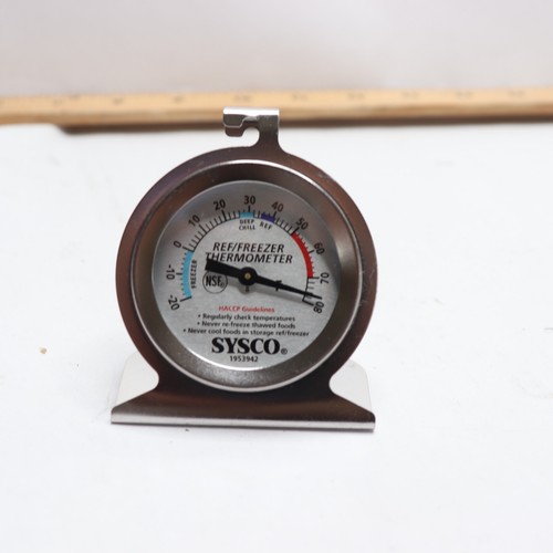 Sysco Refrigerator and Freezer Thermometer Silver 3" Dial 1953942 | eBay