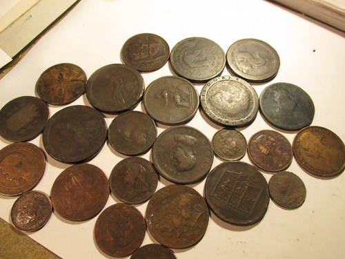 24 x old copper coins/tokens job lot | eBay