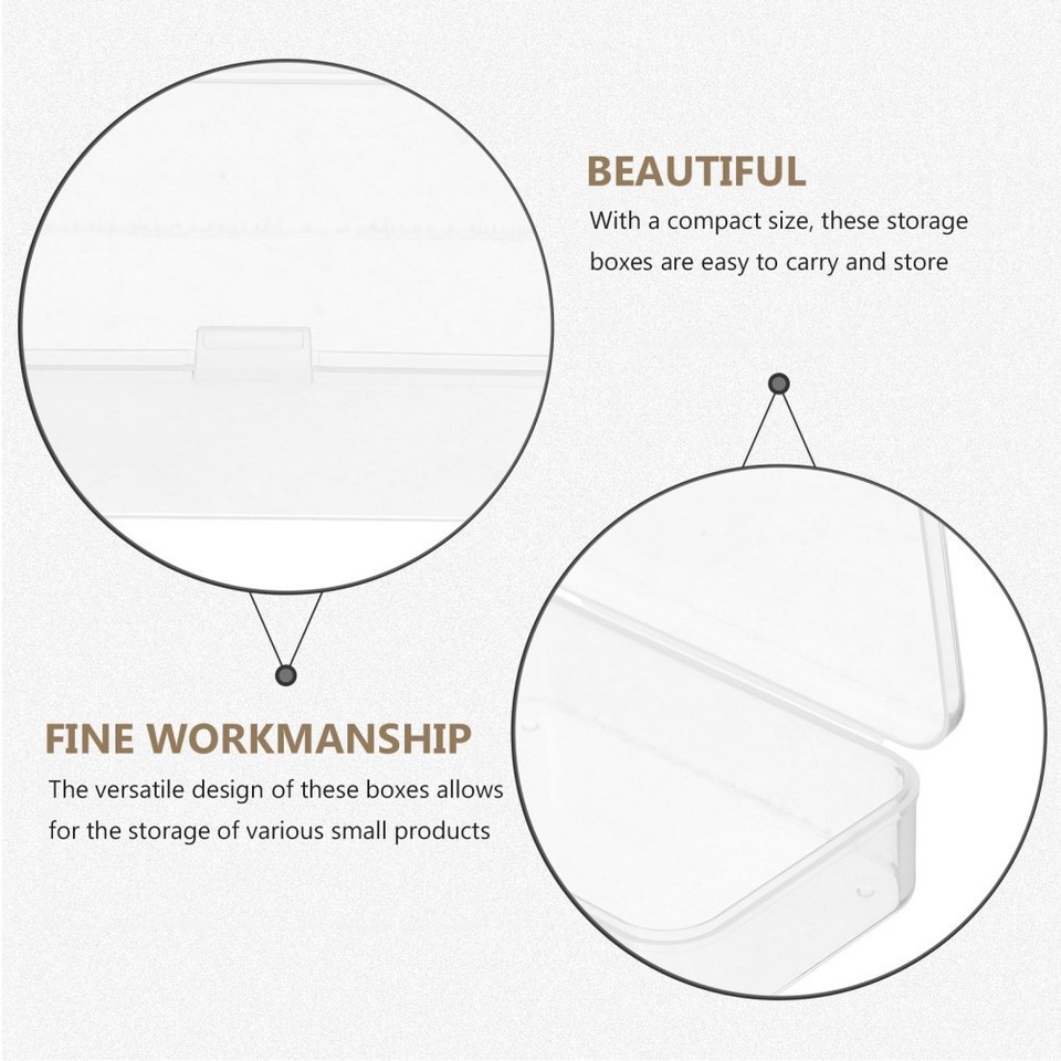 10 Pcs Small Clear Storage Boxes Plastic Mini Boxes for Parts Packing ...