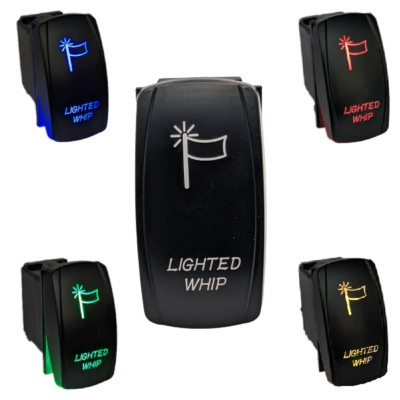 Lighted Whip 5-Pin Rocker Switch 12V-24V MULTIPLE COLORS Wiring ...