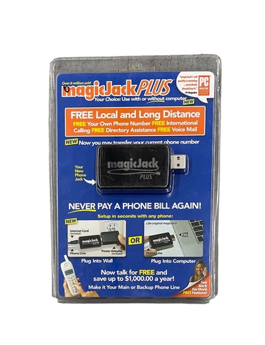 Magic Jack Plus Free Local Long Distance Calling Telephone Power Supply ...