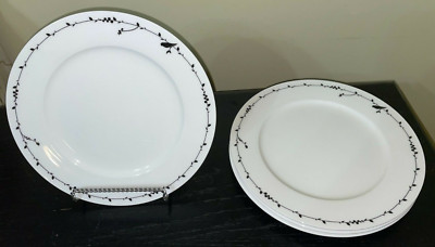 (4) Ciroa OISEAU BERRY Black 11 1/4" Dinner Plates | eBay