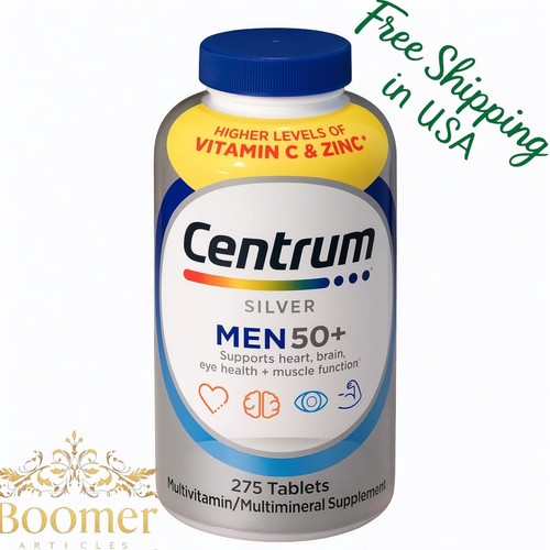 Centrum Silver Men 50+ Multivitamin Immune Heart eye brain Health 275 ...