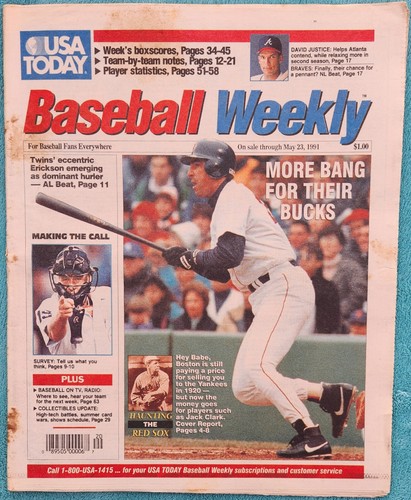 Red Sox's Jack Clark 1991 USA Today Baseball Weekly Full Issue 64 Pages ...