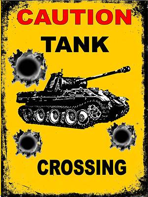 Vintage Tank Crossing Retro Style Sign Army Tank sign WW2 Sign | eBay UK