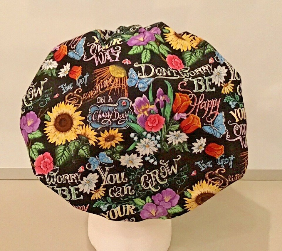 Bouffant Scrub Hat And Mask Set Night Or Flowers | eBay