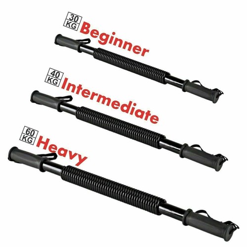 30KG 40KG 50K 60kg Arm Power Twister Stretch Spring Bendy Bend Bar Gym ...