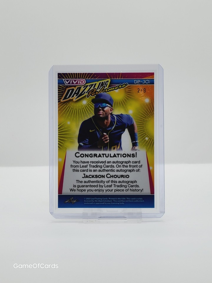2023 Leaf Vivid JACKSON CHOURIO Auto Autograph /9 - GOLD 🔥 | eBay