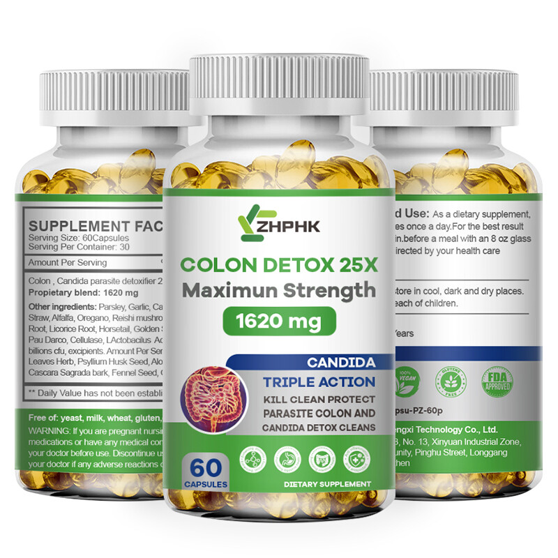 Parasite Detox Cleanse Candida Support Colon Health 180 Caps Natural ...
