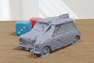 Wrecked Mini Cooper - 3D Printed Vehicle for Miniature Tabletop ...