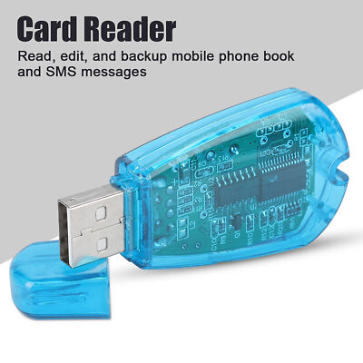 Mobile Phone SIM Card Reader USB Copy Backup Reader With CD for QQ/ICQ ...