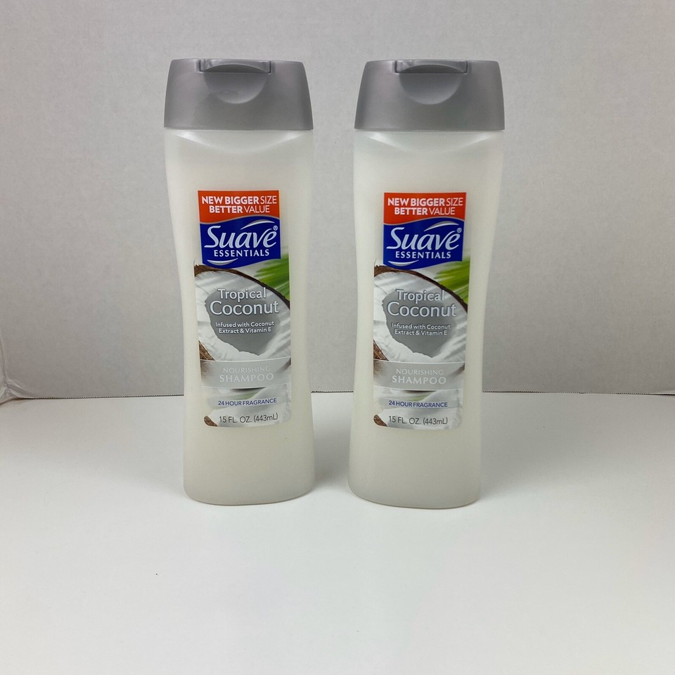 2 Suave Essentials Tropical Coconut Nourshing Shampoo 24 Hr Fragrance ...
