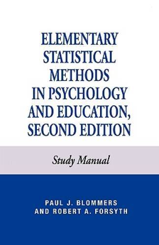Elementary Statistical Methods in Psychology - Paperback - GOOD | eBay