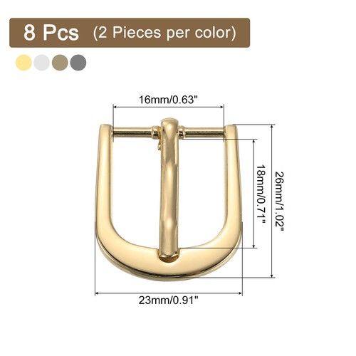 8Pcs Metal Roller Buckles, 16mm - 0.63" Belt Buckle (4Colors, 26mm ...