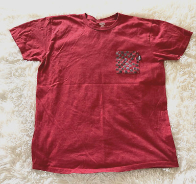 Vans Shirt Mens Red Pocket Tee Skater Skateboarding T Shirt Size Large ...
