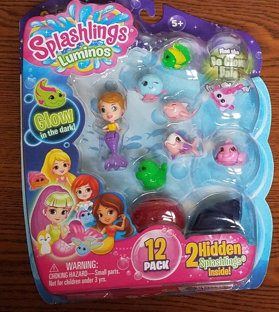 Splashlings LUMINOS Glow in Dark 12 Pack Mermaid 9 and 2 Hidden Inside ...
