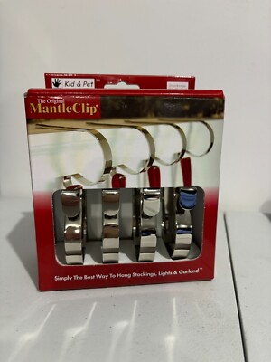 Mantle Clips Chic Stocking Holders Silver 4 Pack New | eBay