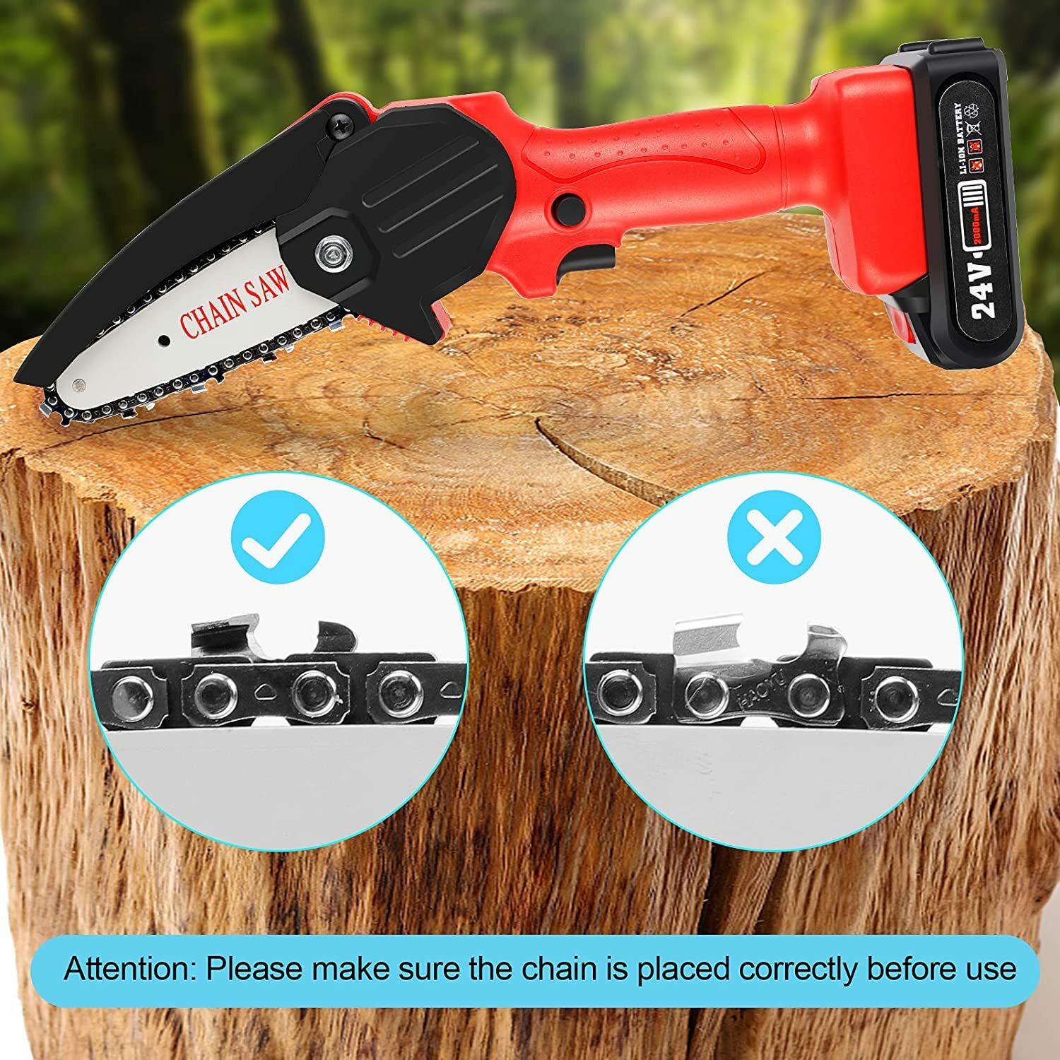 Cordless Mini Chainsaw Handy Garden Tool Tree Branch Pruning Wood Limbs ...