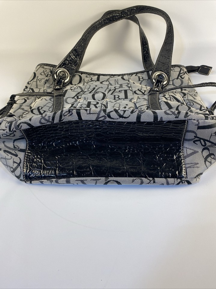 Alfred Dunner Lettered Handbag Black & Grey | eBay