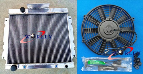 2 row aluminum alloy radiator + fan for Chrysler Valiant VG VJ HEMI 6 ...