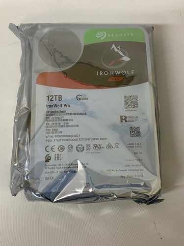 Seagate IronWolf Pro 12TB 7200RPM SATA 6Gb/s 3.5" NAS HDD ST12000NE0008 ...