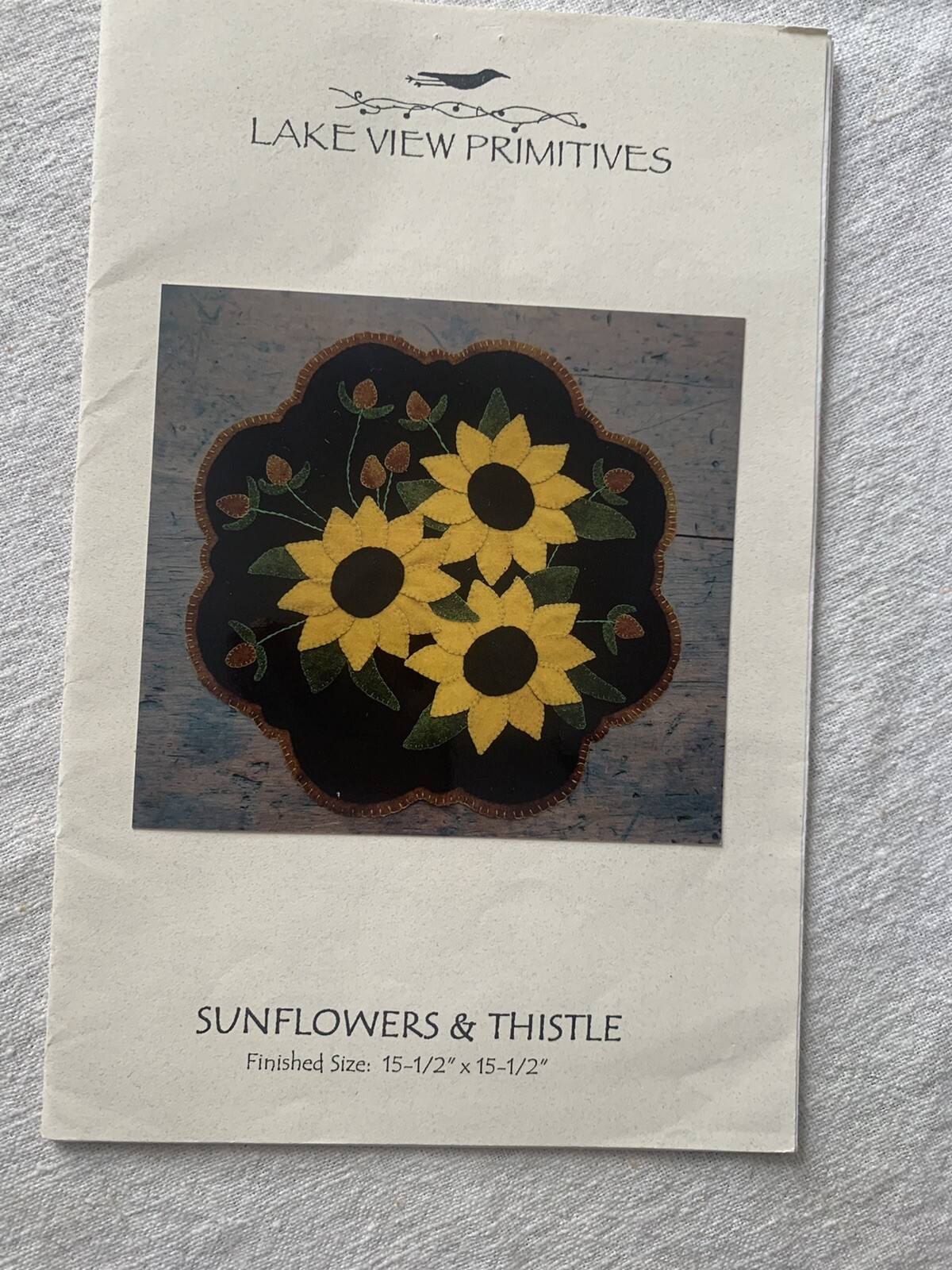 Sunflower and Thistle Wool Pattern By Lakeview Primitives | eBay