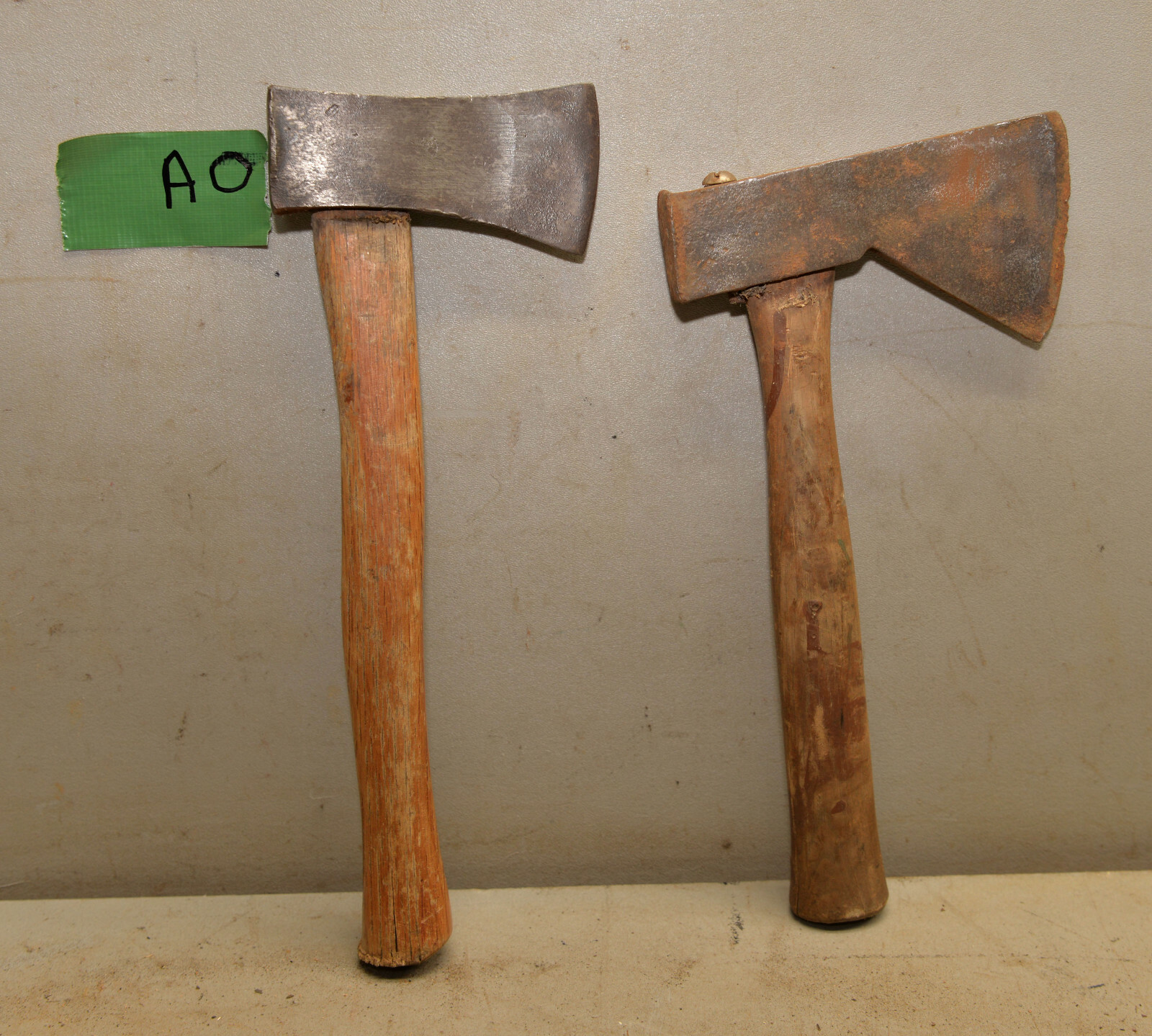 2 early trapper bag axe collectible hatchet vinage hunting tool ax lot ...