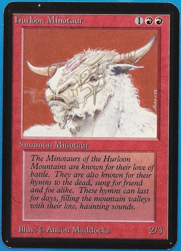 Hurloon Minotaur Alpha NM Red Common MAGIC GATHERING CARD (ID# 469653 ...