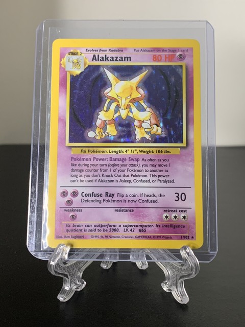 Pokémon TCG Alakazam Base Set 1/102 Holo Shadowless Holo Rare for sale ...