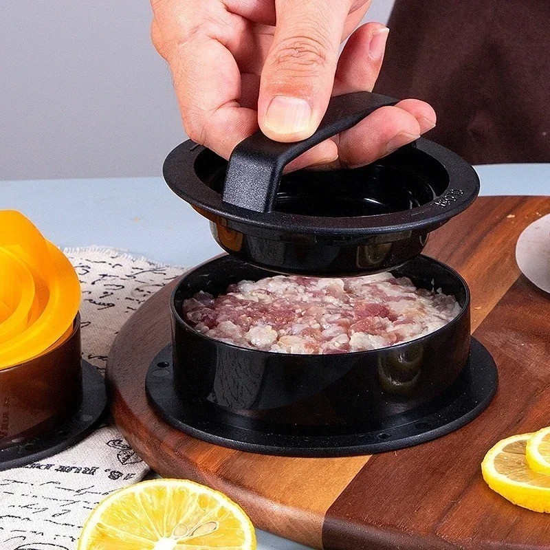 3 in 1 Hamburger Meat Press Non-Stick Patty Maker ABS Round Burger ...