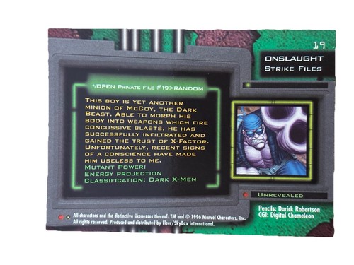 New: Vintage 1996 Ultra Marvel Onslaught Random Trading Card | eBay