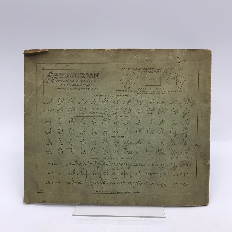 Spencerian System of Penmanship Book 4 Platt Rogers Spencer Revised ...