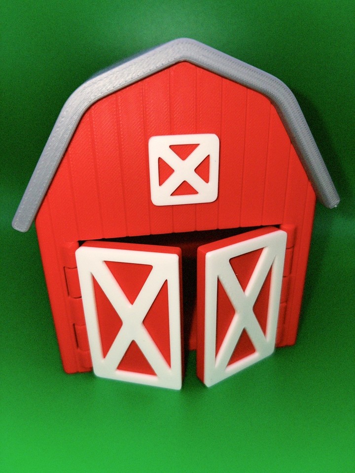 3D Printed Farm Playset – Red Barn with Mini Animals Kids Toy Set | eBay