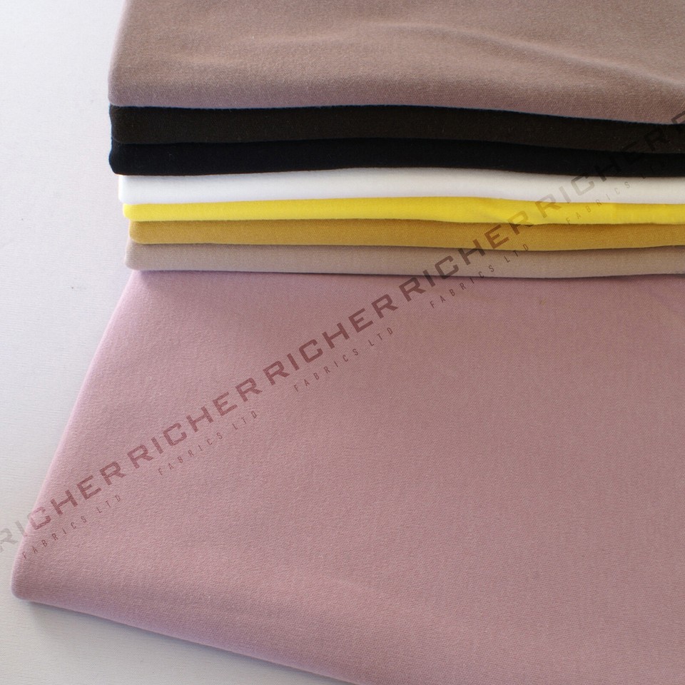 100% Knitted Jersey Cotton Stretch Interlock Fabric Material Made in UK ...
