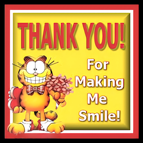 Garfield Thank You For Making Me Smile Flowers Funny Character Fridge ...