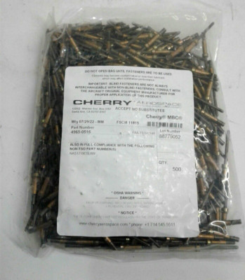 Cherry MBC Aerospace 4965-0516 FAA-TSO-C148 Blind Rivet Fasteners Qty ...