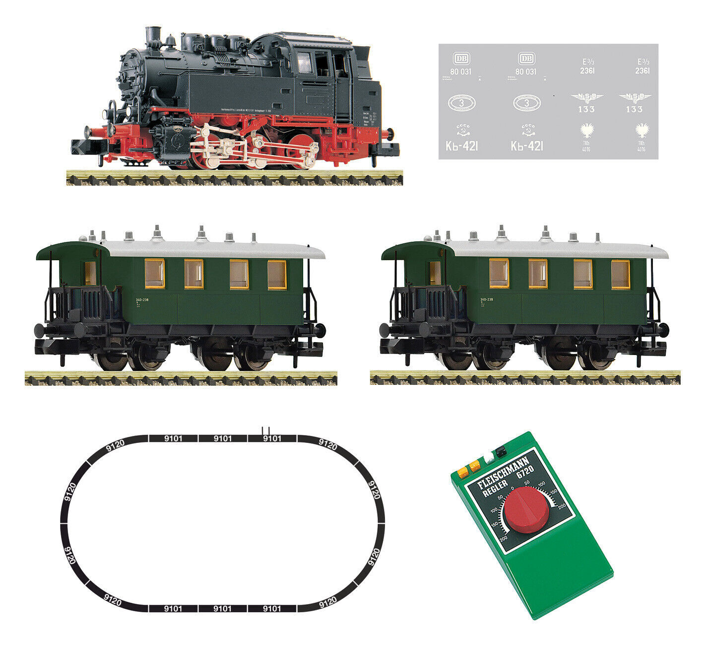 Fleischmann 931705 Analog start set: Diesel Locomotive class 212 and ...