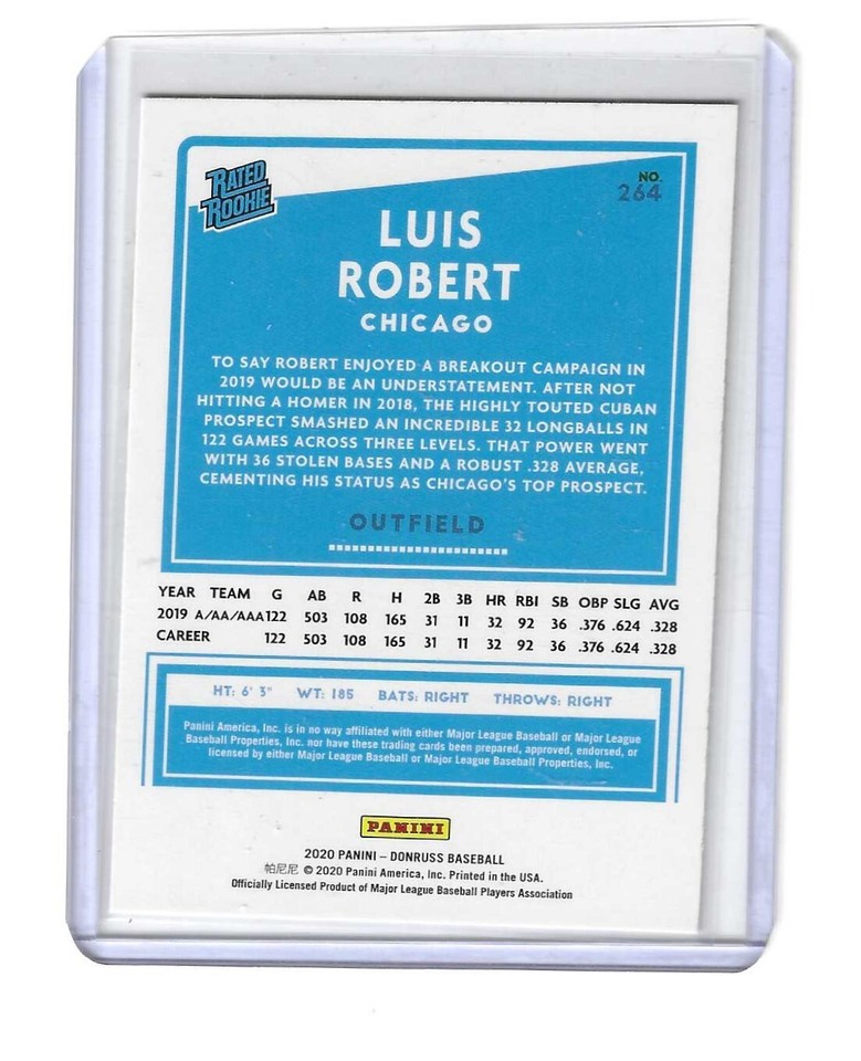 2020 Panini Donruss Baseball Luis Roberts Rated Rookie Card | eBay