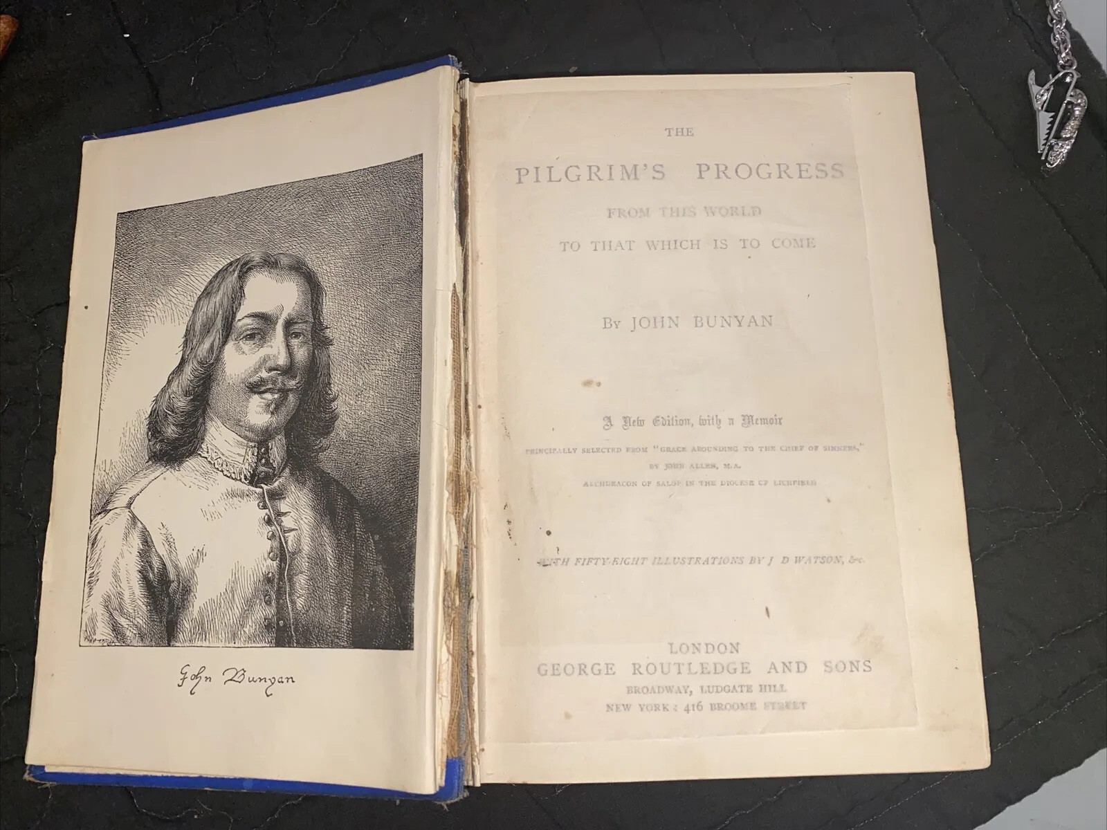 The Pilgrims Progress John Bunyan Illustrated 1879 Antique Book Blue ...