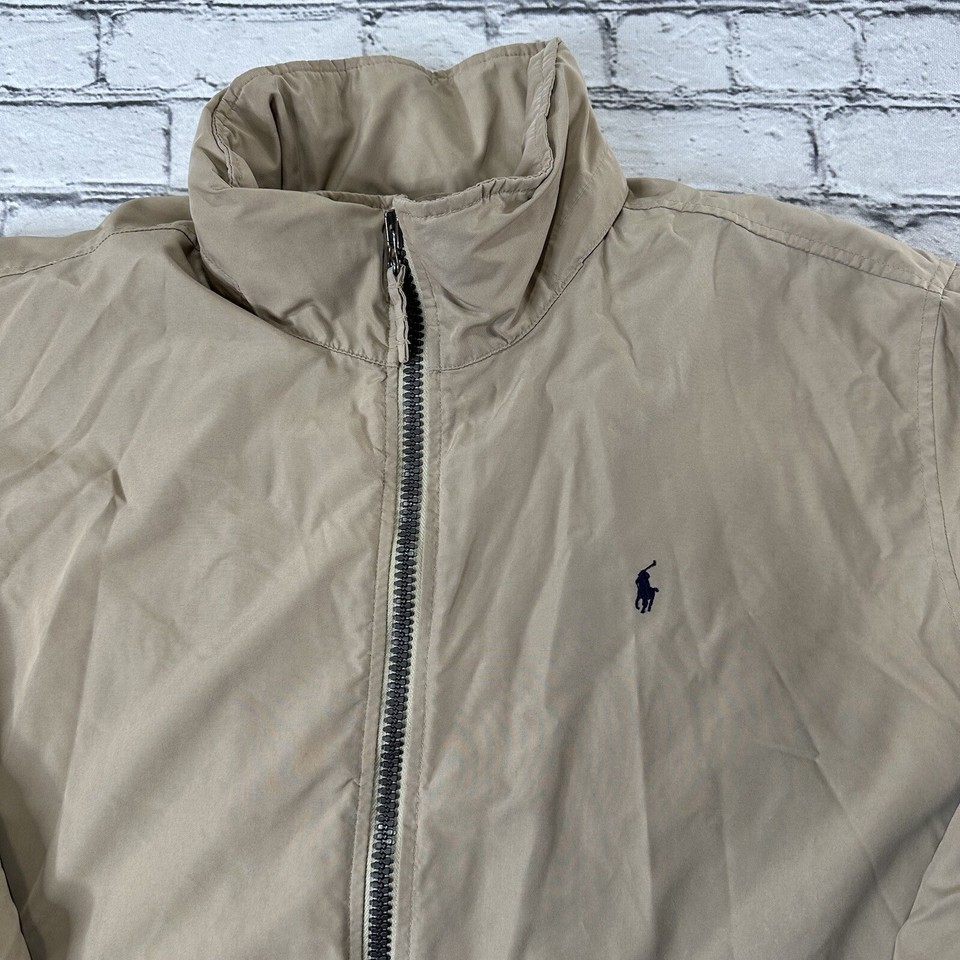 Polo Ralph Lauren Men's XXL Tan Jacket Fleece-Lined Full Zip Hidden ...