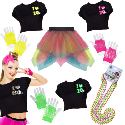 Ladies 80s Neon FANCY DRESS TUTU Lyrical 3 Layer Net TUTU HEN PARTY ...
