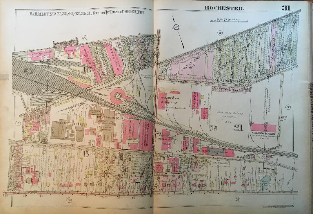 1926 ROCHESTER NY EAST AVENUE GLEASON WORKS GEORGE EASTMAN MUSEUM ATLAS ...