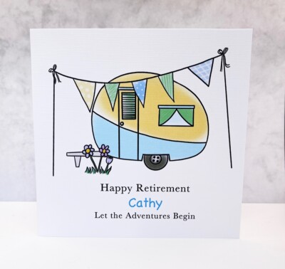 Personalised Retirement Card Caravan Anniversary Birthday Wedding Any ...