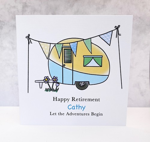 Personalised Retirement Card Caravan Anniversary Birthday Wedding Any ...