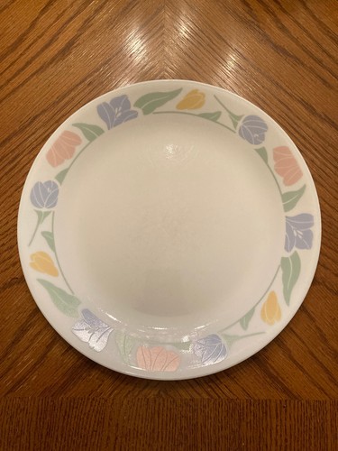 Vintage Corelle Friendship Blue Green Yellow Pink Dinner Plate 10.5 ...