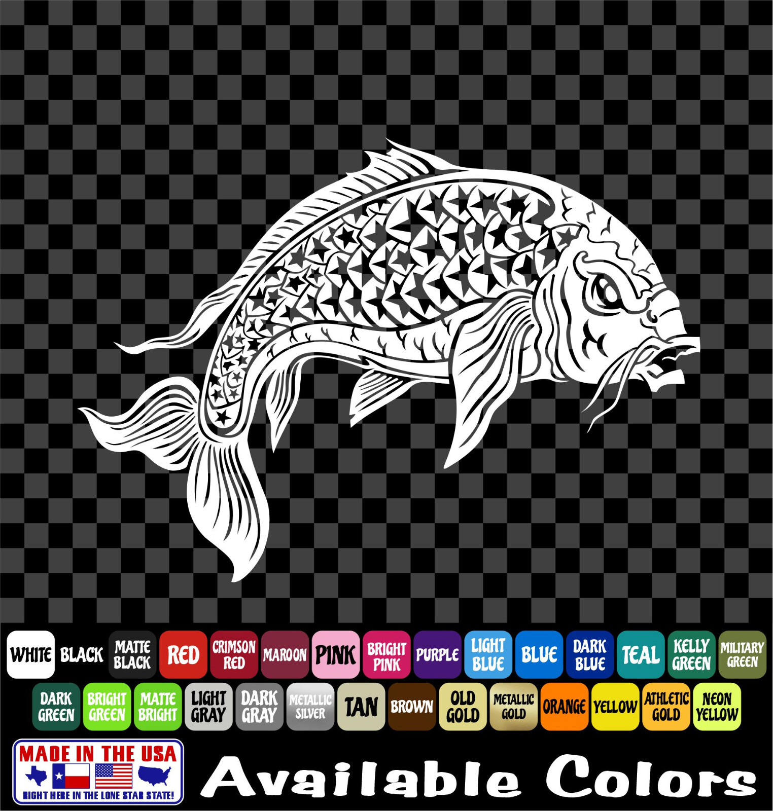 Bowfishing Sticker patriotic Carp Fishing vinyl Decal stars & stripes ...