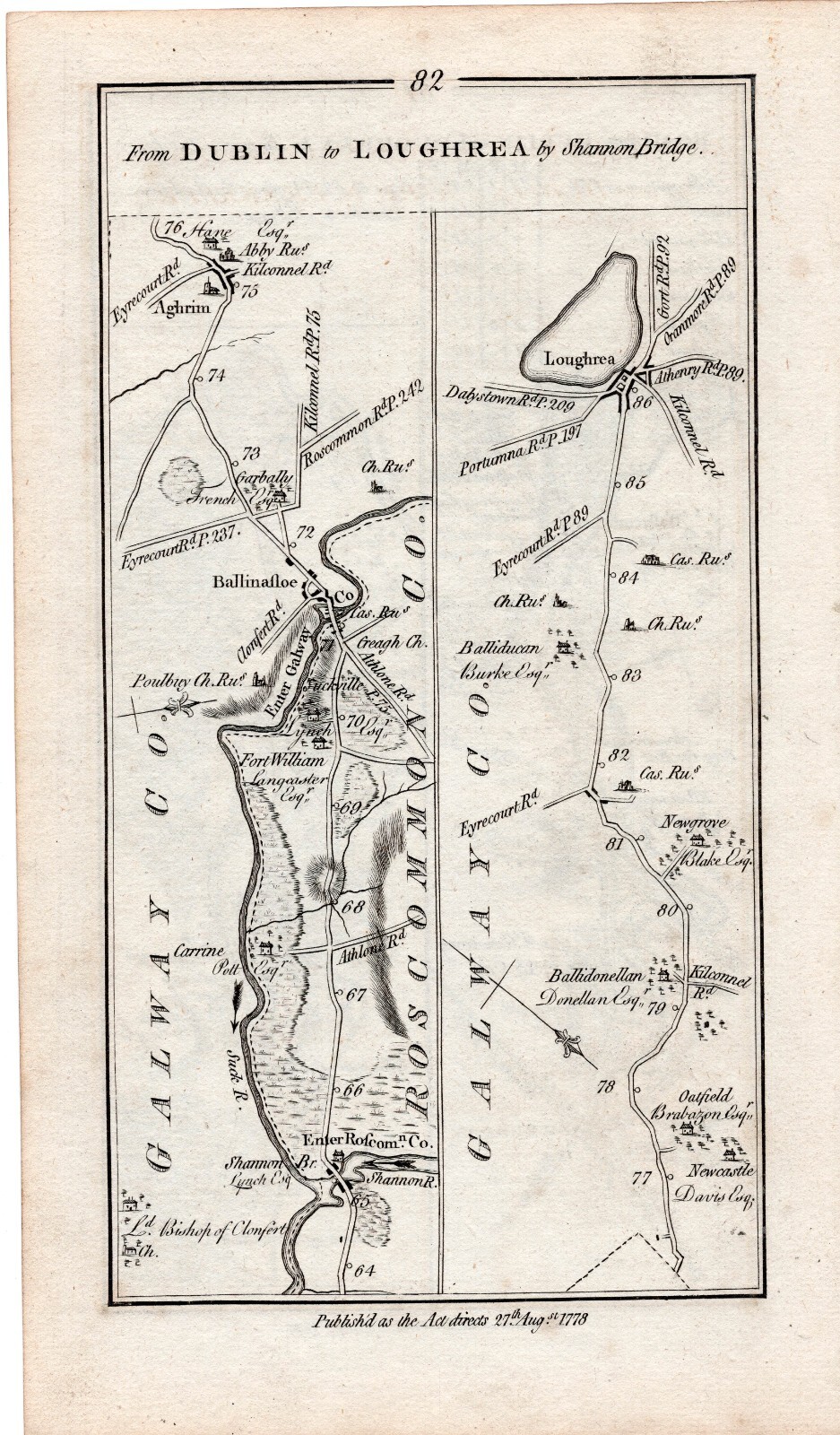 Taylor Skinner Ireland Map, Kilbeggan Ballycumber Ferbane Ballinasloe ...