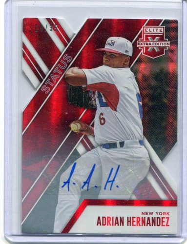 2017 Elite Extra Edition Status Red Die Cut Autographs Adrian Hernandez ...